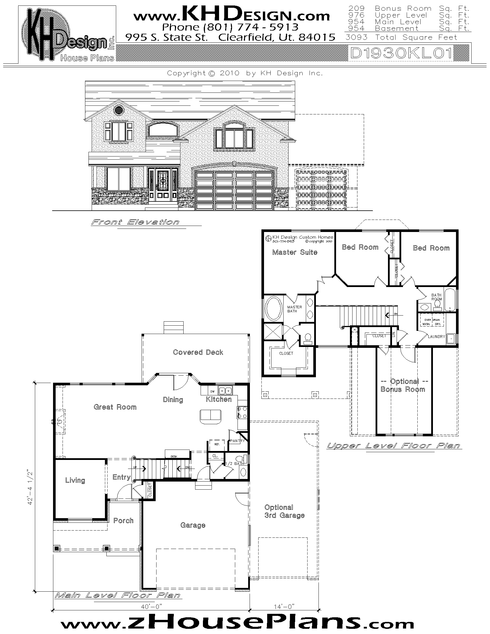 KH Design Two Level Plans