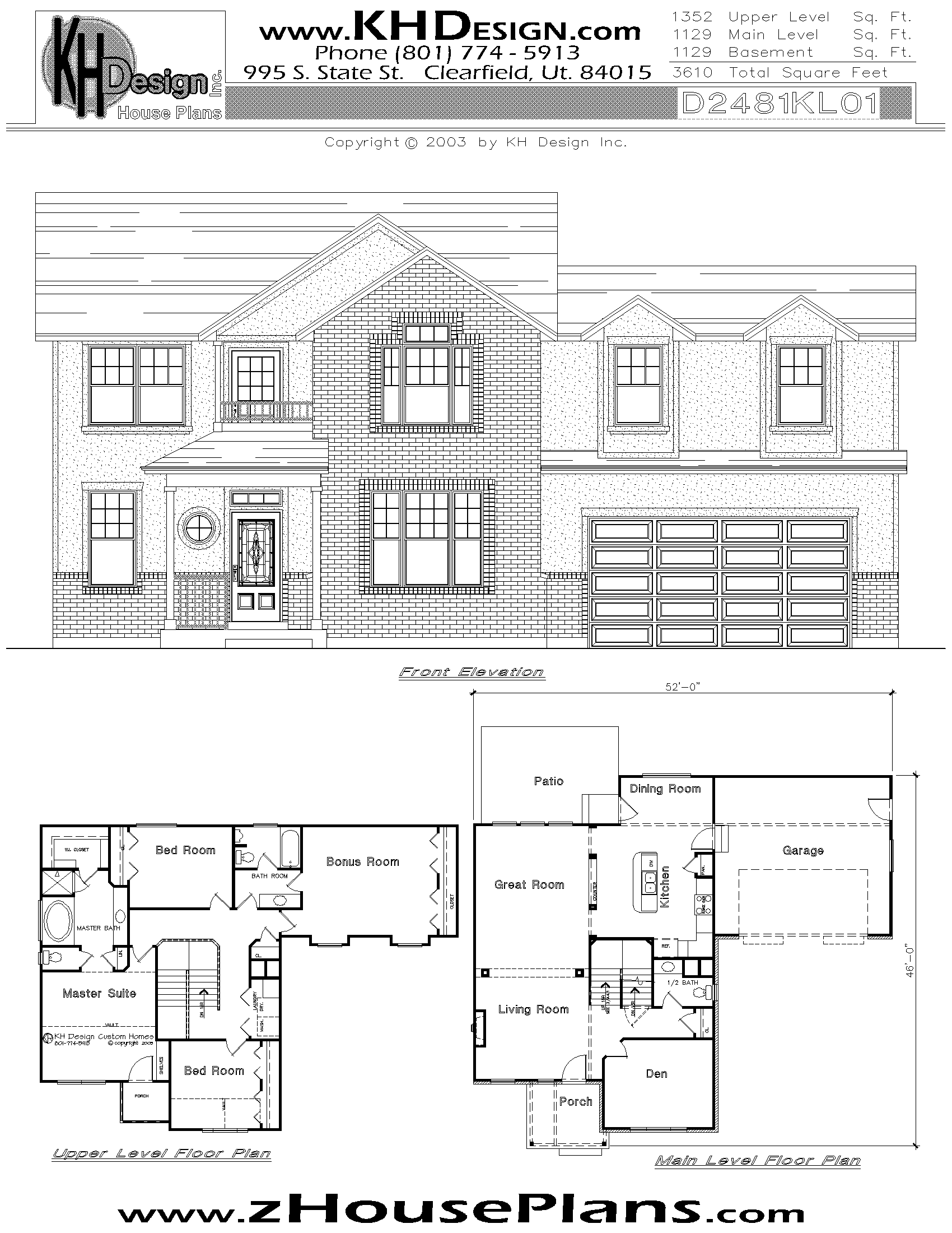 KH Design Two Level Plans