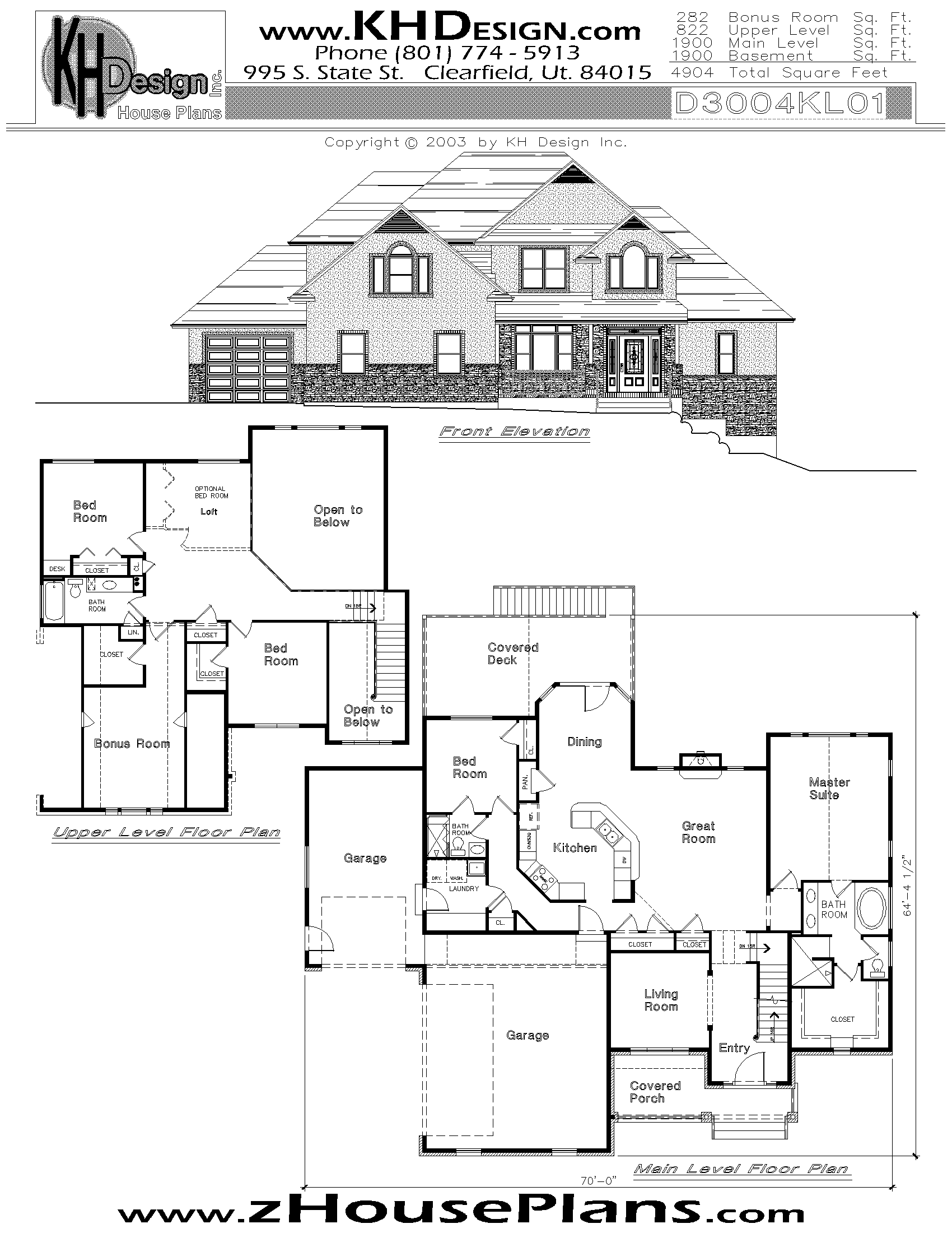 KH Design Two Level Plans