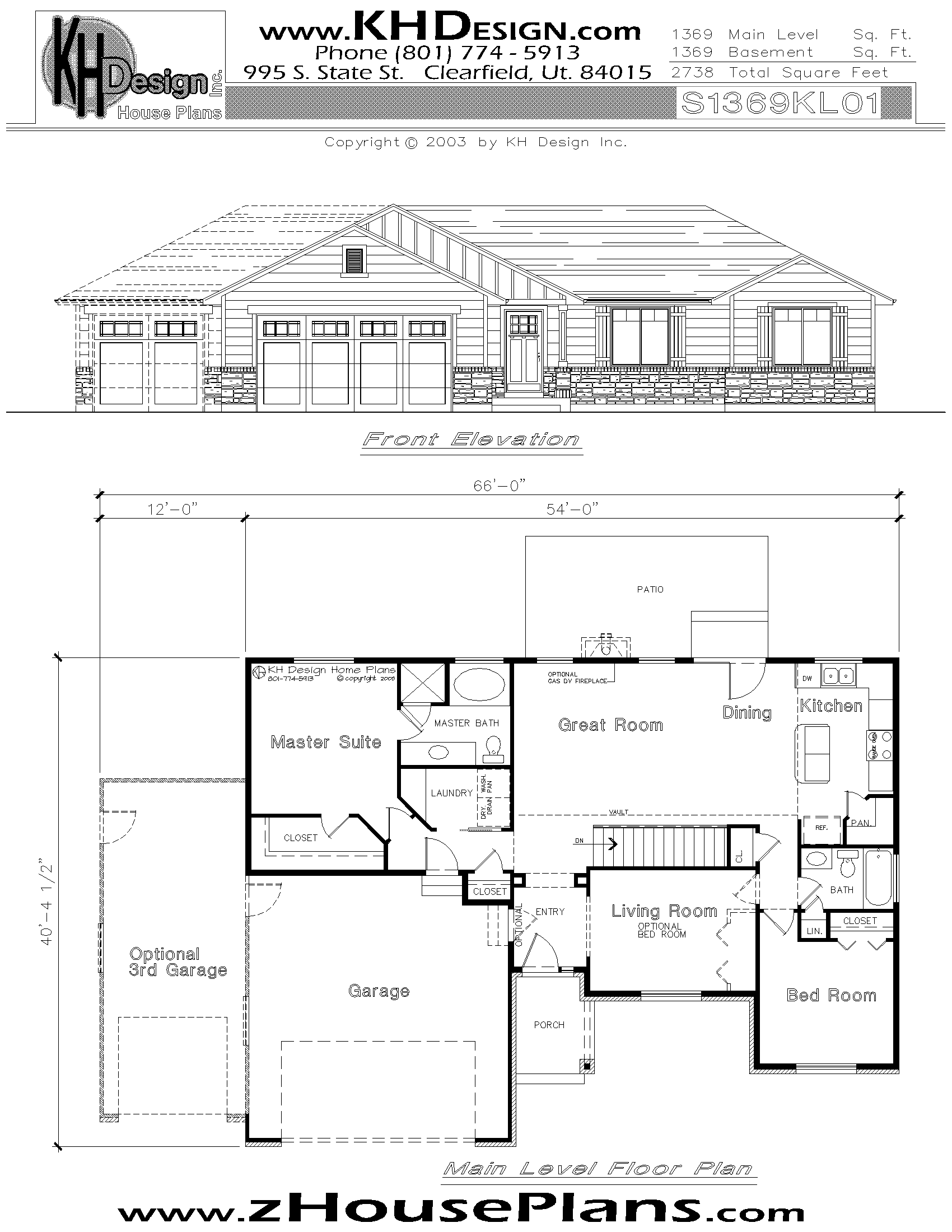 KH Design One Level Plans