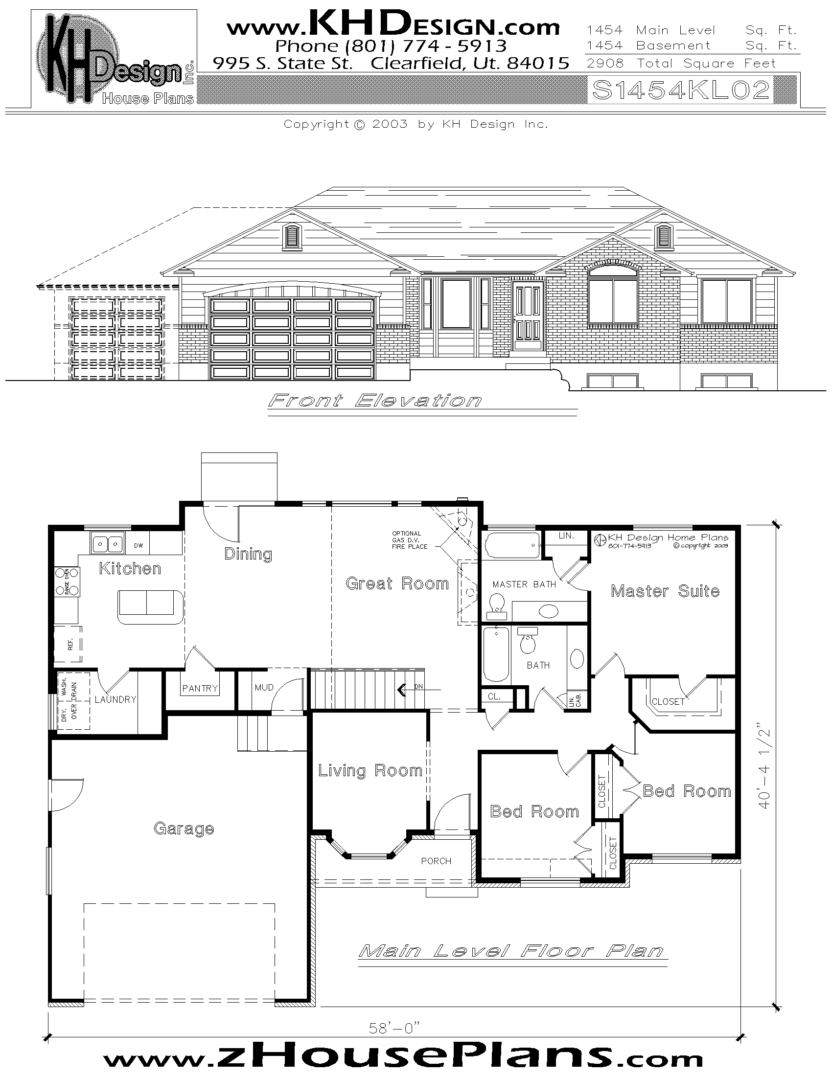 KH Design One Level Plans
