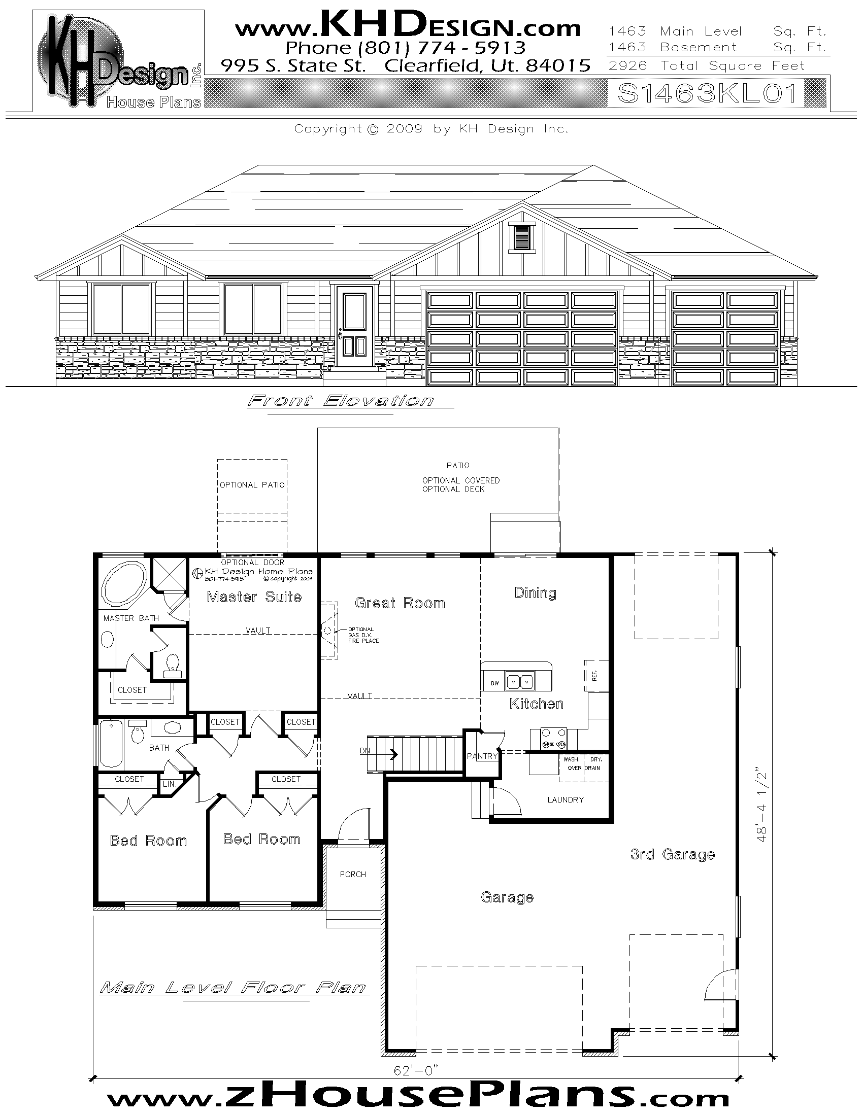KH Design One Level Plans