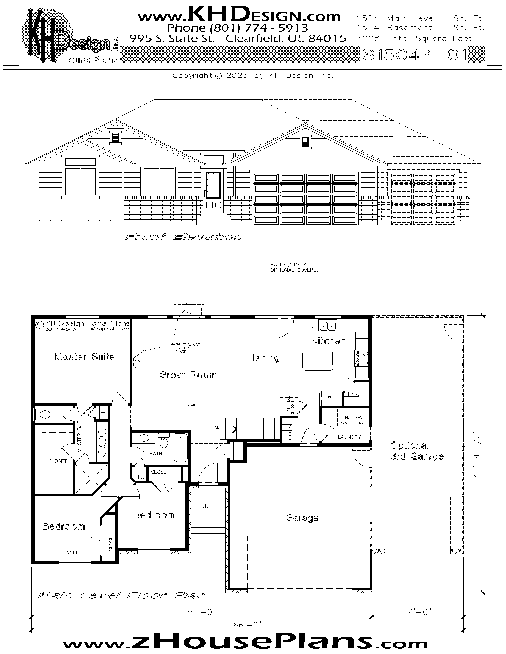 KH Design One Level Plans