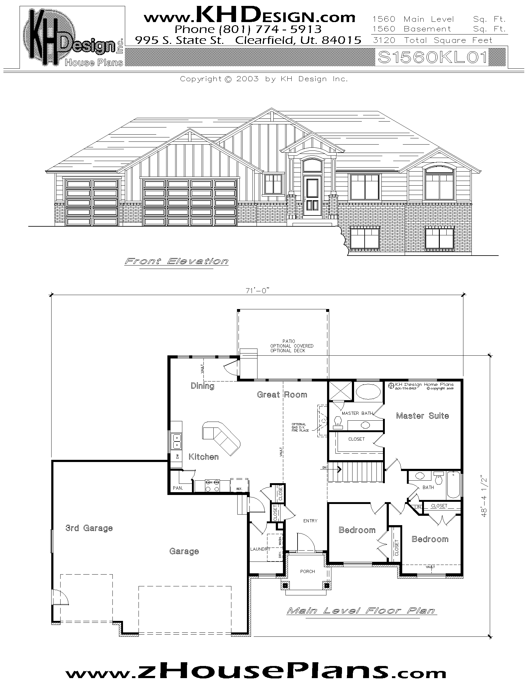 KH Design One Level Plans