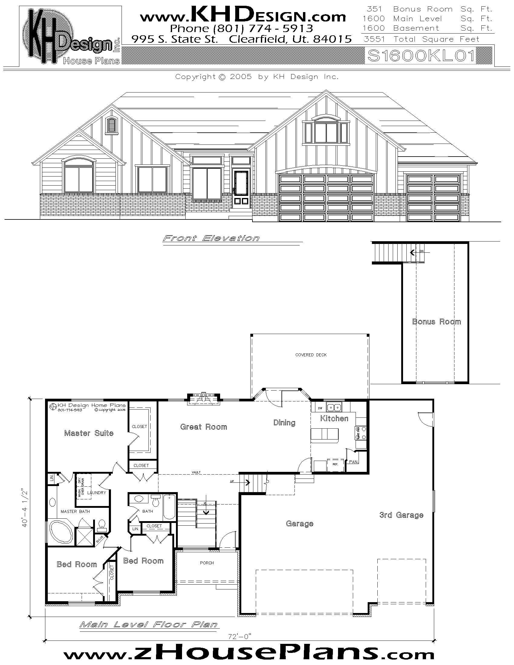 KH Design One Level Plans