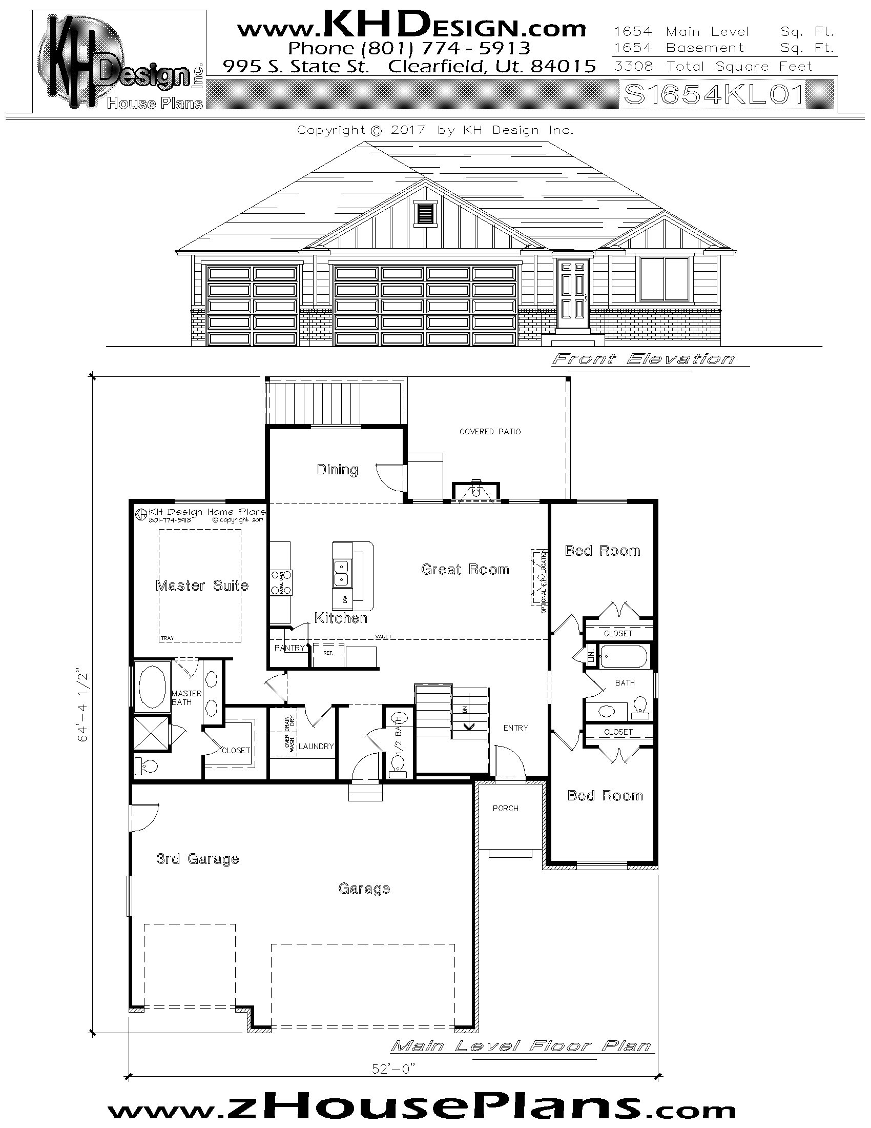 KH Design One Level Plans