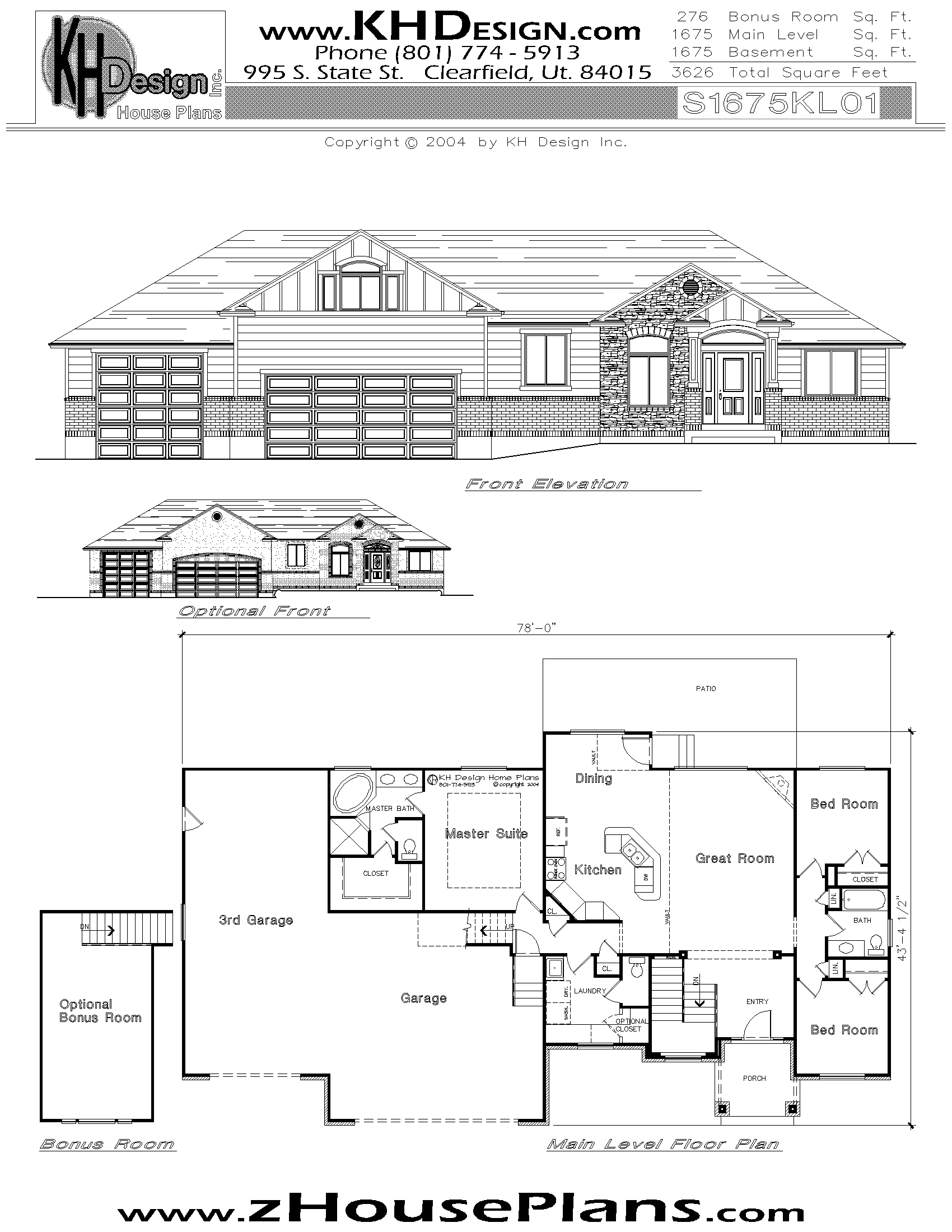 KH Design One Level Plans