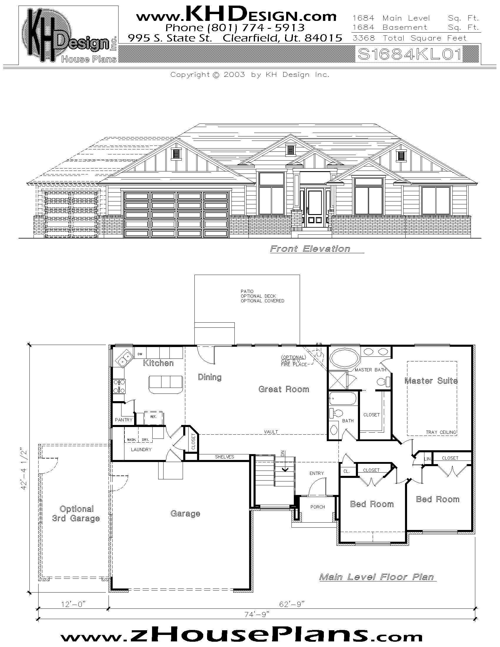 KH Design One Level Plans