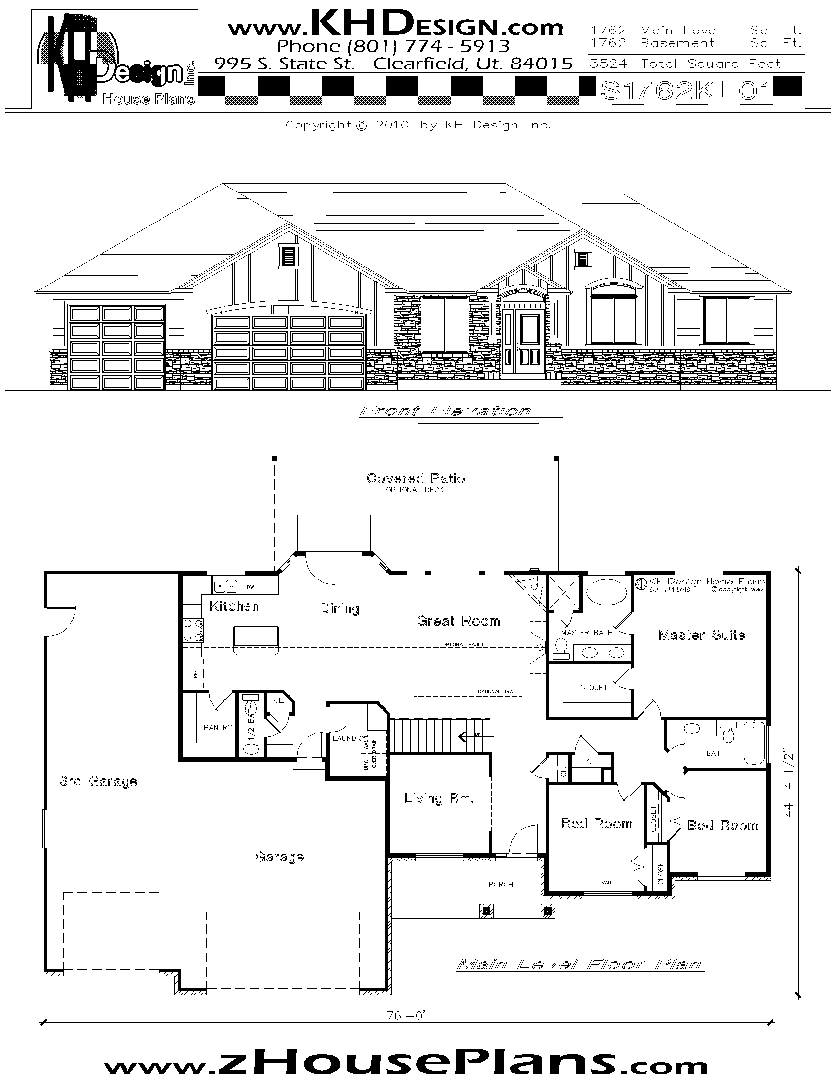 KH Design One Level Plans